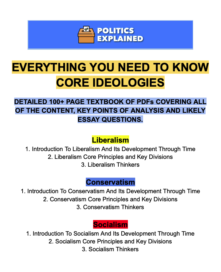 Core Political Ideas Bundle - Everything You Need To Know For A Level Politics (Preview Parts ...